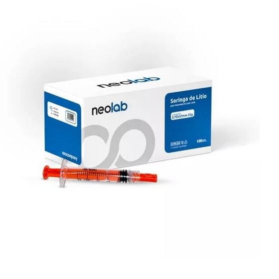 Seringa p/ gasometria c/ heparina litica 2,5ml c/ agulha 22g caixa c/100 un. luer lock sg25ca-1 ...
