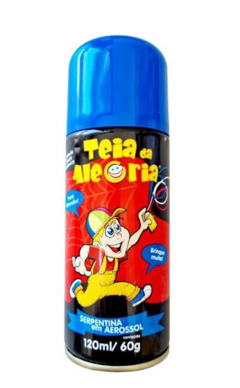 Serpentina Spray Teia da Alegria Carnaval Azul - 120ml - Dalegria ...