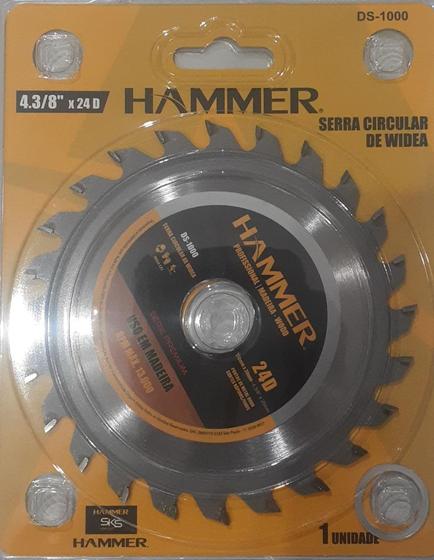 Serra circular de wídia 4.3/8 X 24 D uso em madeira, plástico - HAMMER ...