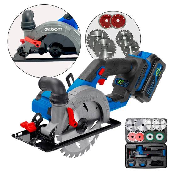 Serra Circular Elétrica Com 2 Baterias 48v Motor Brushless Sem Escovas ...