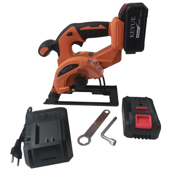 Serra Circular Laranja Elétrica Á Bateria 108V 220V + 2 Baterias e ...