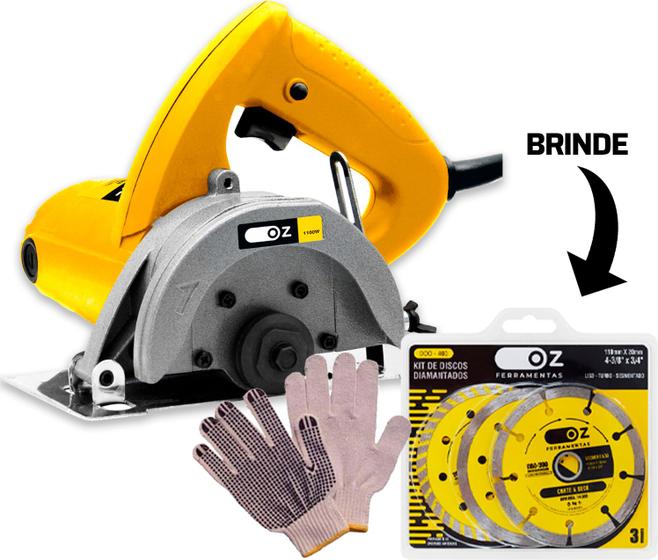 Serra Mármore 4.3/8 Oz 110mm 220v C/ 3 Discos E Luva - Serra Mármore ...