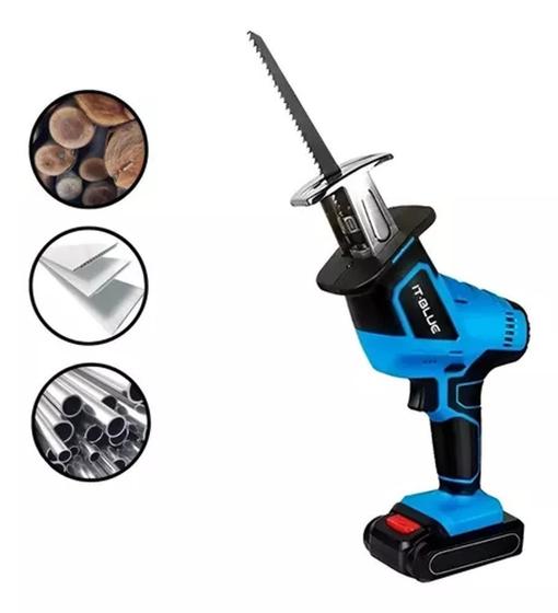 Serra Poda Elétrica Portátil Mini Com 2 Baterias 21v - IT BLUE - Mini ...