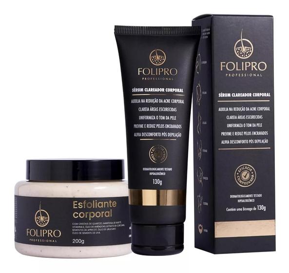 Sérum Clareador Corporal 130g + Esfoliante Corporal Folipro 200g ...