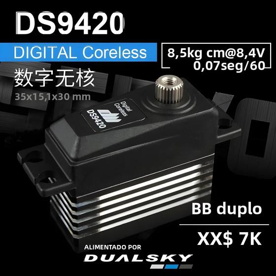 Servo Digital Coreless Dualsky DS9420 - 29g, 8,5kg.cm @ 8,4V - Para Asa Fixa, F3A e Jato ...