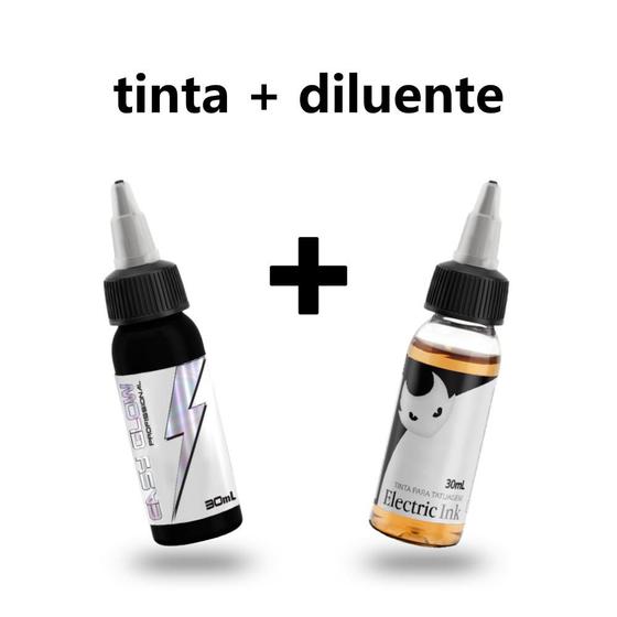 Set Tinta Tattoo Easy Glow Jet Black E Diluente - ELECTRIC INK - Tinta para Tatuagem - Magazine ...