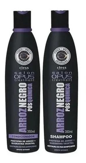 Shampoo/condicionador Cless Salon Opus Pós química Arroz Negro - Kit ...