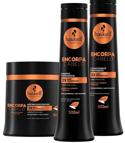 Shampoo Condicionador e Máscara Haskell 500ml - Kit Shampoo e ...