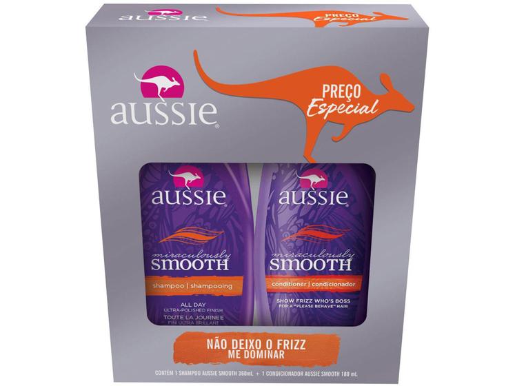 Shampoo e Condicionador Aussie Smooth - Kit Shampoo e Condicionador ...