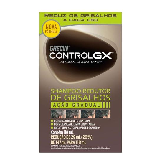 Shampoo Grecin Control GX Redutor de Grisalhos Ação Gradual 118ml ...