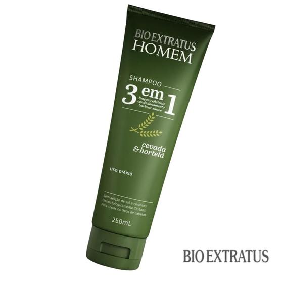Shampoo Homem 3 Em 1 Bio Extratus Cevada E Hortelã 250ml - Shampoo para ...