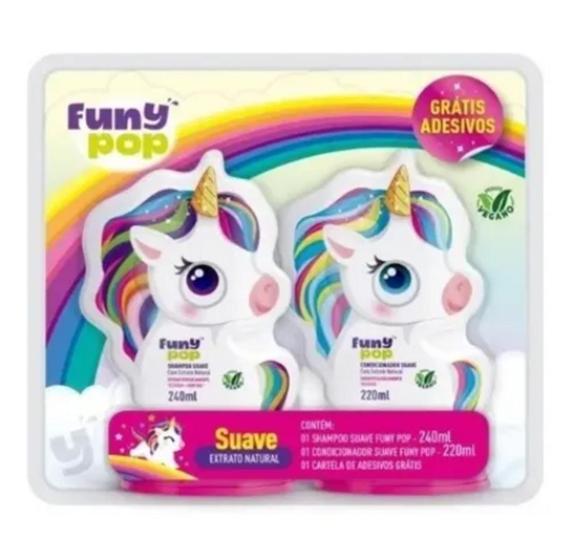 Shampoo infantil 240 ml - Condicionador 220 ml Unicórnio ( Funy Pop ...