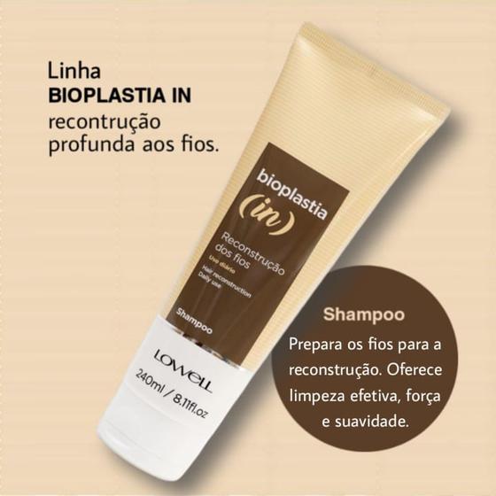 Shampoo Lowell Reconstrução dos Fios - Bioplastia In 240ml - Shampoo ...