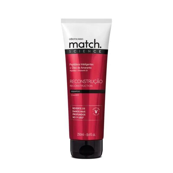 Shampoo Match Science Reconstrução 250ml - Boticario - Shampoo ...