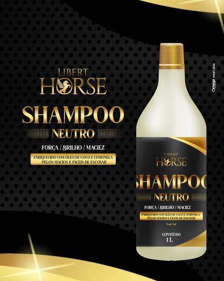 Shampoo Neutro 1L - Libert Horse Shampoo para cavalos de todos os tipos de pelagem - Shampoo e ...