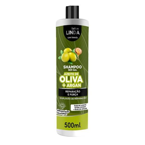 Shampoo Sem Sal Azeite De Oliva + Argan Sallon Linda 500Ml - Shampoo ...