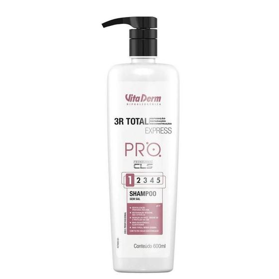 Shampoo Sem Sal Sos 3R Total Express Pro Vita Derm 600Ml - Shampoo ...
