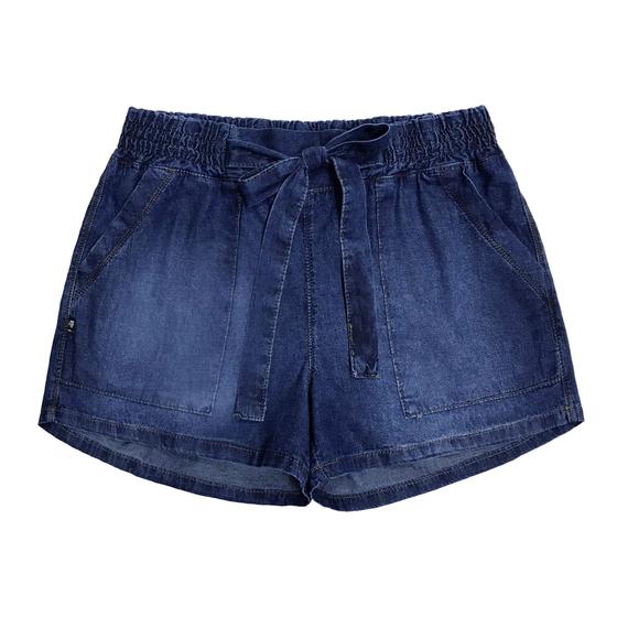 Shorts Jeans Infantil Juvenil Feminino Elástico Cintura 08 10 14 16 ...