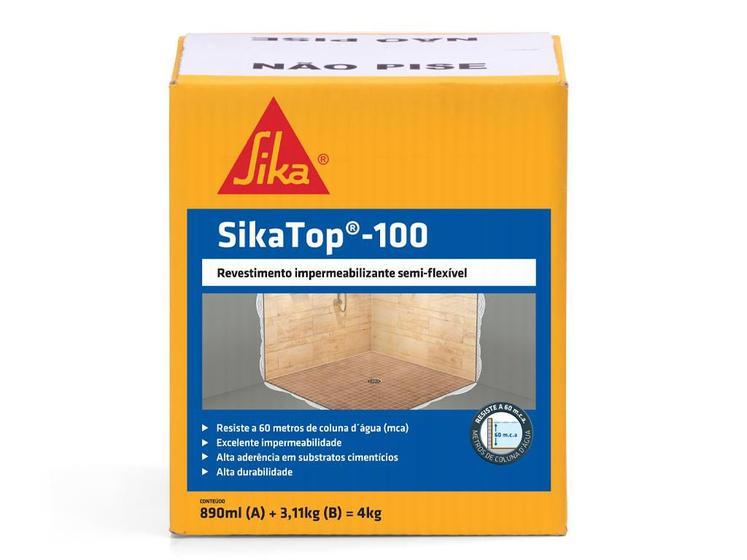 Sikatop 100 4kg Revestimento Impermeabilizante Sika - SIKA SA - Aditivo ...