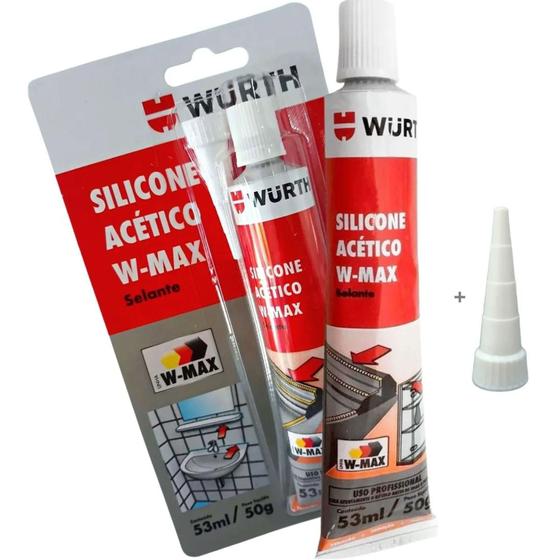 Silicone acético alta temp cinza w-max 50g col - WURTH - Silicone para ...