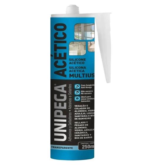 Silicone Acético Unipega Multiuso Incolor 250ml - Impermeabilizante ...