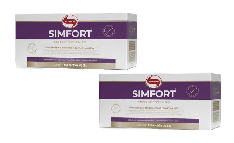 Simfort Probiótico 60+60 sachês (Combo) - Vitafor - Lactobacilos ...