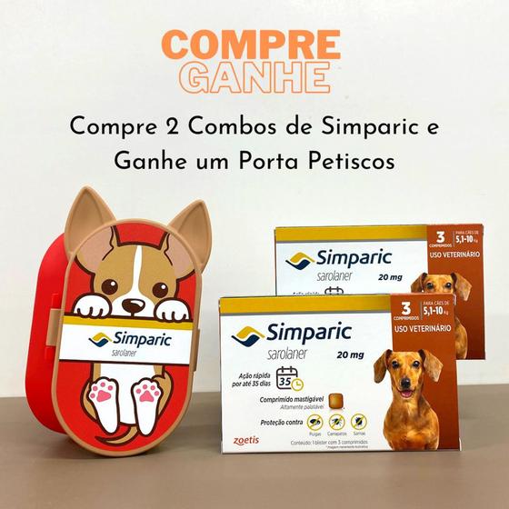 Simparic antipulgas para Cães de 5,1 a 10Kg - 20mg - Combo 2 caixas com ...