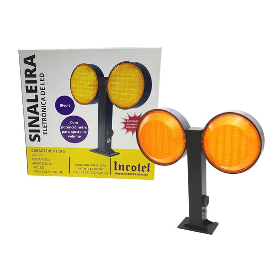 Sinaleira Audiovisual De Portão Garagem Condomínio 220V - Incotel - Sinalizador Luminoso ...