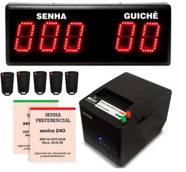 Sistema de Atendimento Painel de Senha com Guichê 12 cm - com ...