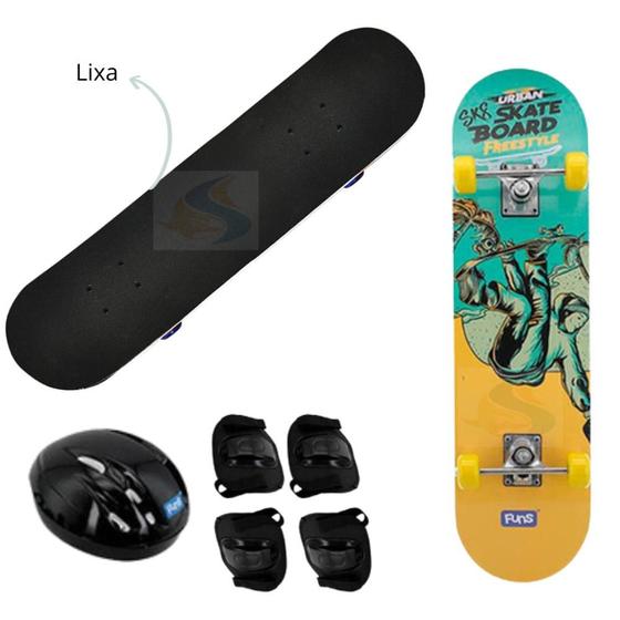 Skate Infantil Montado Com Kit Proteção - Dm Toys - Skate Infantil ...