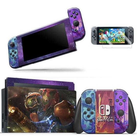 Skin Adesivo Protetor Para Nintendo Switch + Película Metroid Prime ...