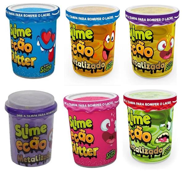 Slime Ecão Glitter DTC Kit com 6 Unidades de 110g - Slime / Amoeba ...