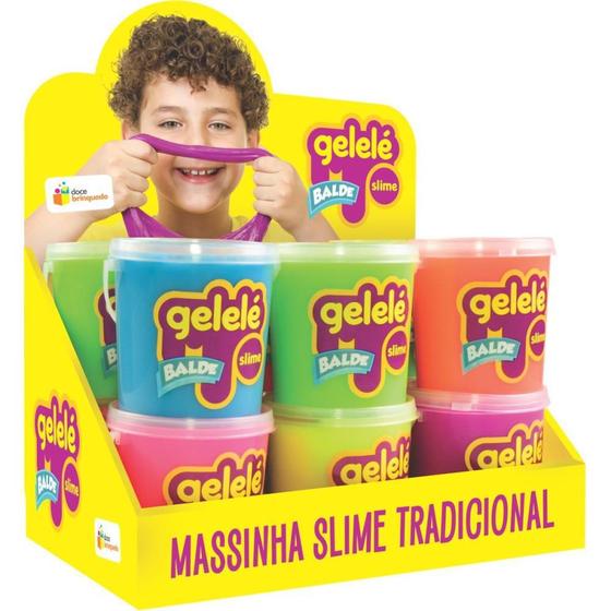 Slime Gelelé Slime Balde Tradicional Display com 12 - Doce Brinquedo ...