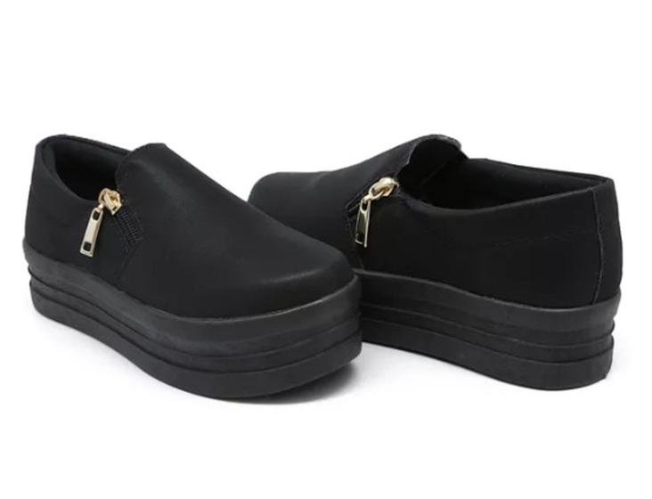 Slip On Tenis Feminino Dk Shoes Ziper Lateral Sola Plataforma UltraConforto Cores - DKshoes ...