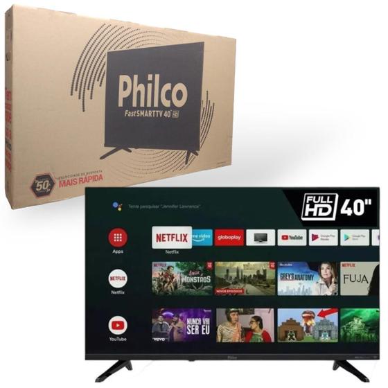 Smart TV 40” Full HD LED Philco PTV40E30AGSF Com Android Wi-Fi ...