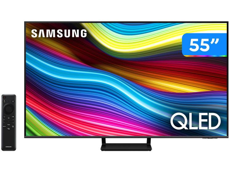Smart TV 55” UHD 4K QLED Samsung QN55Q70CAGXZD - 120Hz Wi-Fi Bluetooth ...