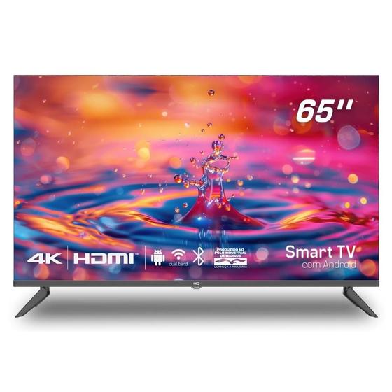 Smart TV 65" HQ 4K 3 HDMI 2 USB WI-FI Design Slim e tela Frameless ...
