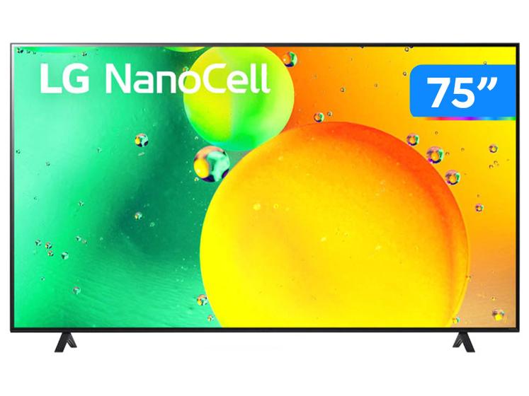 Smart TV 75” 4K NanoCell LG 75NANO75SQA - Wi-Fi Bluetooth Alexa Google Assistente 3 HDMI - TV 4K ...