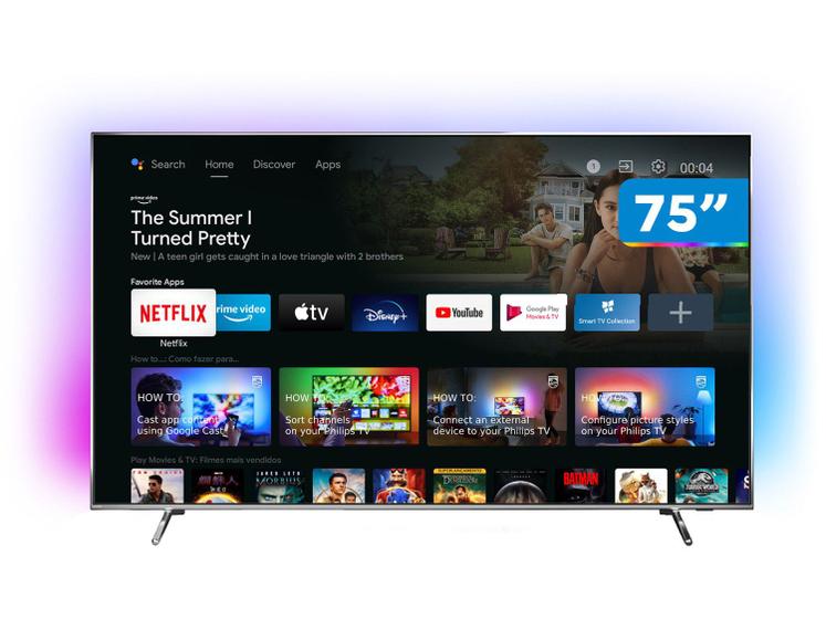 Smart TV 75” 4K UHD D-LED Philips 8807 The One - IPS 120Hz Android ...