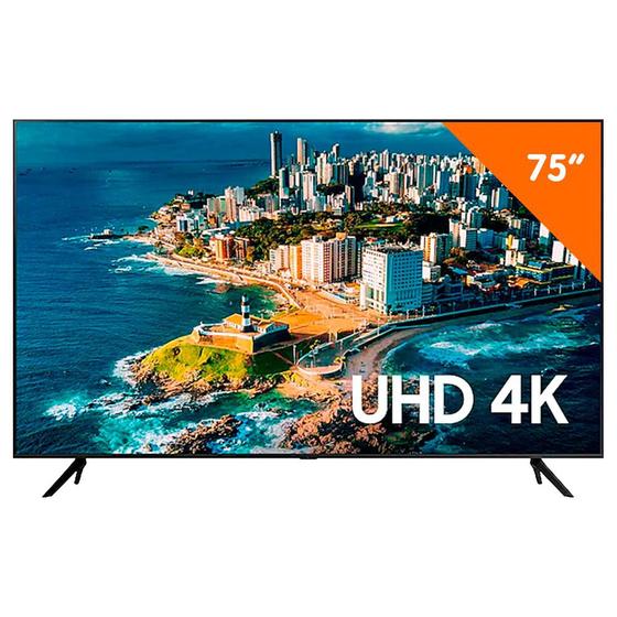 Smart TV 75 polegadas Samsung UHD Crystal com Gaming Hub 4K, UN75CU7700 ...