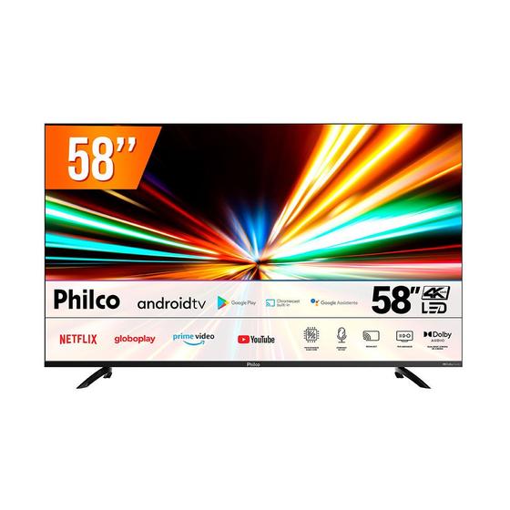 Smart TV Android LED 58" Ultra HD 4K Philco PTV58G10AG11SK Comando de ...
