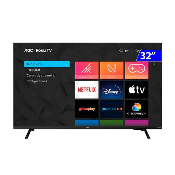 Smart Tv Aoc Roku 32 Polegadas Hd 3 Hdmi Usb Wifi Dolby Audio - Smart ...