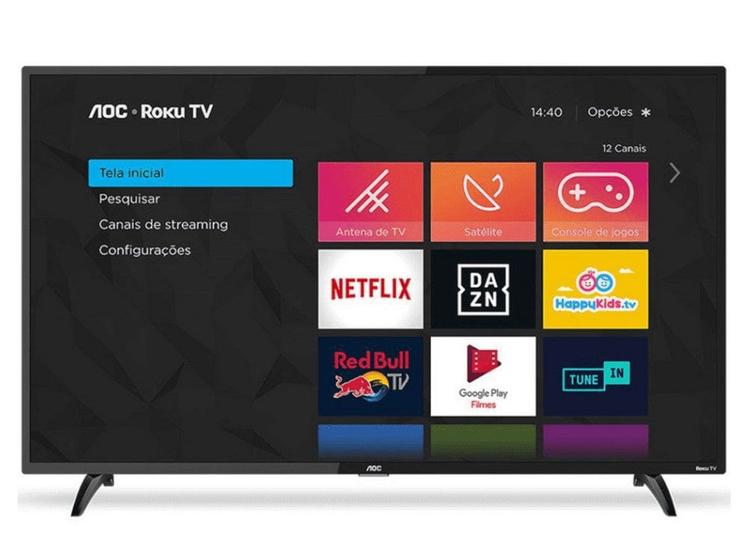 Smart TV AOC Roku 32 Polegadas HD Led com Wifi, HDMI, Miracast Preta ...