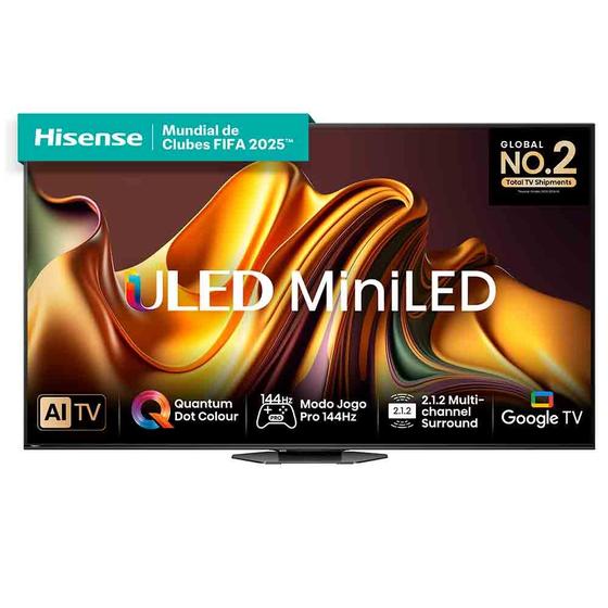 Smart TV Hisense QLED Mini UHD 4K 75" Polegadas Frequência 144 Hz e Wi ...