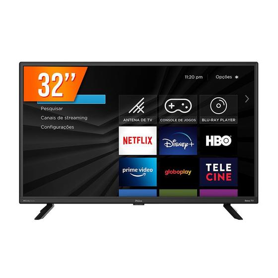 Smart TV LED 32" HD Philco Roku PTV32G70RCH 2 HDMI 1 USB Wi-Fi - Smart ...