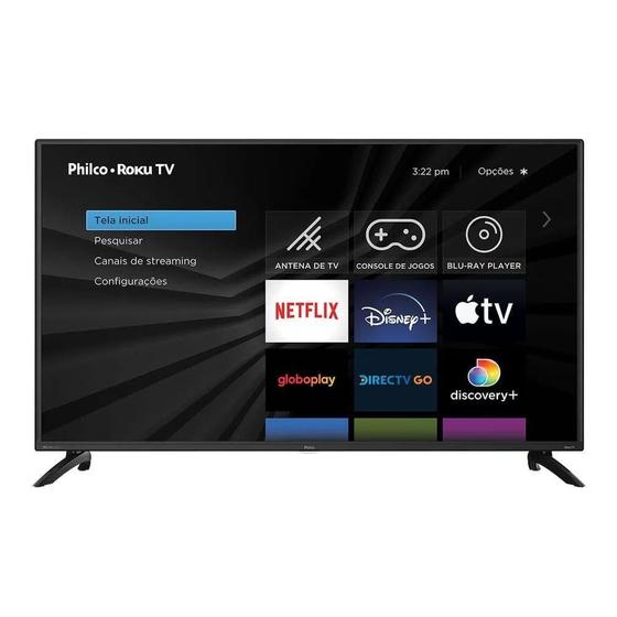 Smart TV LED 40 Full HD Philco PTV40G65RCH Roku TV com Dolby Audio ...