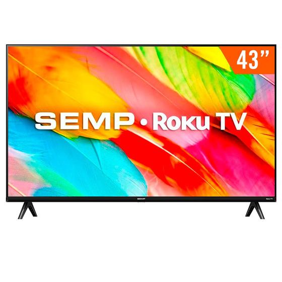 Smart TV LED 43" Full HD Semp Roku R6610 3 HDMI 1 USB Wi-Fi Compatível com Google Assistant e ...
