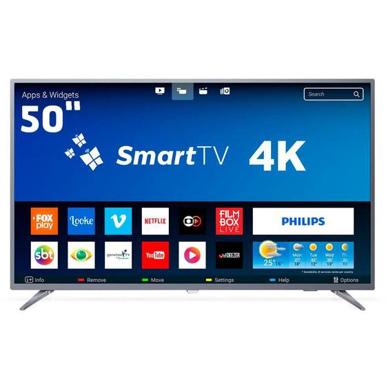 Smart TV LED 50 Polegadas Philips 50PUG6513 Ultra HD 4K Wi-Fi 3 HDMI 1 ...