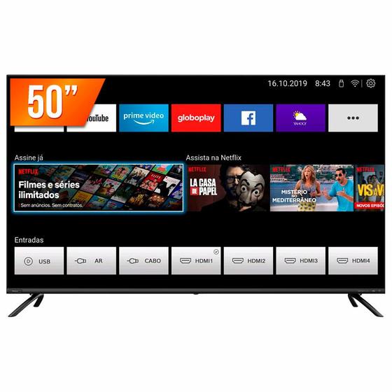 Smart TV LED 50" Ultra HD 4K Philco PTV50G70SBL 4 HDMI 2 USB - Smart TV ...