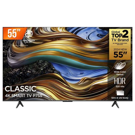 Smart TV LED 55 Google TV Ultra HD 4K TCL 55P755 Comando de Voz HDR10 ...